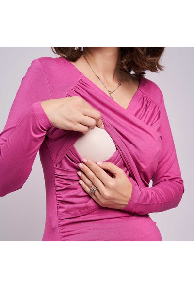 Mamma Lattes Hamile ve Emzirme Tunik Charlotte, Red Violet Mamma Lattes Hamile ve Emzirme Tunik Charlotte, Red Violet