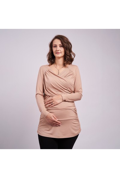 Mamma Lattes Hamile ve Emzirme Tunik Charlotte, Bej Mamma Lattes Hamile ve Emzirme Tunik Charlotte, Bej