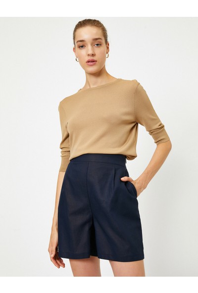 Koton Kadın Cepli Keten Sort