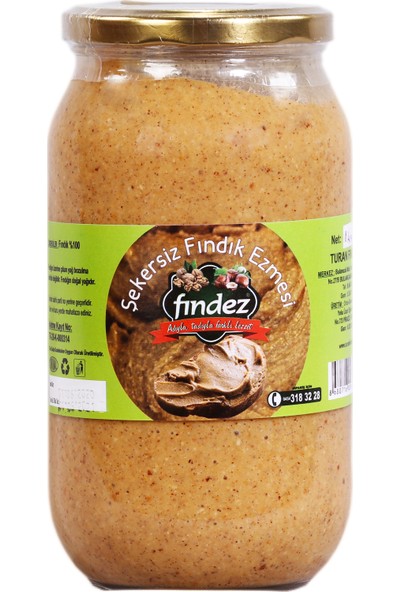 Fındez Şekersiz Fındık Ezmesi 1 kg