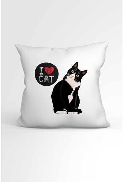 Ejoya Kedili Özel Tasarımlı Modern Dekoratif Yastık Kırlent Kılıfı 88419 Ejoya Kedili Özel Tasarımlı Modern Dekoratif Yastık Kırlent Kılıfı 88419