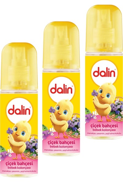 Dalin Bebek Kolonyası Çiçek Bahçesi 150 ml x 3 Adet Dalin Bebek Kolonyası Çiçek Bahçesi 150 ml x 3 Adet