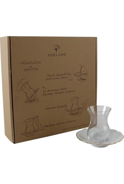 Porland Maria Altın Yaldız Çay Bardak Takımı 12 Parça Porland Maria Altın Yaldız Çay Bardak Takımı 12 Parça