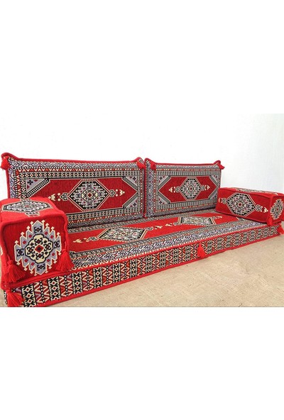 Coton Saray Desenli Şark Köşesi Minderi Ikili Sedir Takımı Sünger Dahil Coton Saray Desenli Şark Köşesi Minderi Ikili Sedir Takımı Sünger Dahil