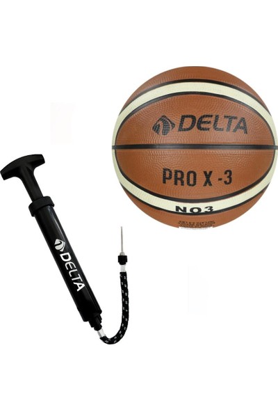 Delta Pro-X No 3 Basketbol Topu + Fonksiyonel Top Şişirme Pompası Delta Pro-X No 3 Basketbol Topu + Fonksiyonel Top Şişirme Pompası