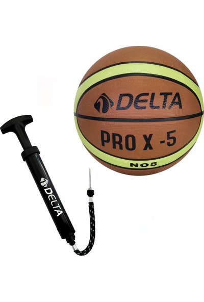 Delta Pro-X No 5 Basketbol Topu + Fonksiyonel Top Şişirme Pompası