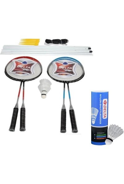 Delta 4 Adet Badminton Raketi File & Demir 9 Adet Badminton Topu Delta 4 Adet Badminton Raketi File & Demir 9 Adet Badminton Topu