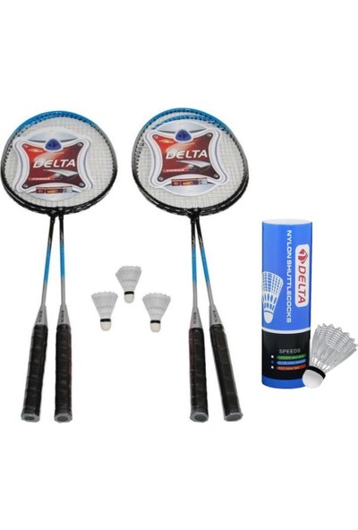 Delta 4 Adet Badminton Raketi 9 Adet Badminton Topu Seti Delta 4 Adet Badminton Raketi 9 Adet Badminton Topu Seti