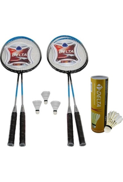 Delta 4 Badminton Raketi 6 Kaz Tüyü & 3 Plastik Badminton Topu Delta 4 Badminton Raketi 6 Kaz Tüyü & 3 Plastik Badminton Topu