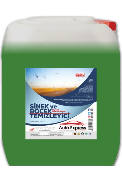 Auto Express Türkiye Sinek Böcek Temizleyici 20 KG Auto Express Türkiye Sinek Böcek Temizleyici 20 KG