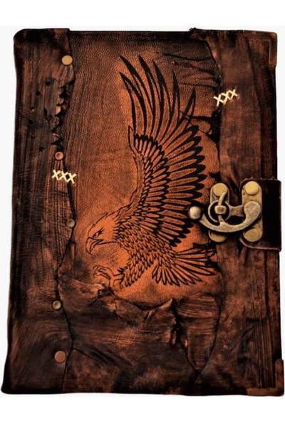 Leathertica Özel Üretim Şık El Yapımı Çizgisiz Dayanıklı Anı Defteri Model Kartal Desenli 340 Sayfa 24 x 17 cm Leathertica Özel Üretim Şık El Yapımı Çizgisiz Dayanıklı Anı Defteri Model Kartal Desenli 340 Sayfa 24 x 17 cm