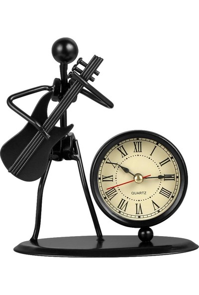 SUME Gitar Çalan Metal Adam Masa Saati Ev Ofis Dekor Süs SUME Gitar Çalan Metal Adam Masa Saati Ev Ofis Dekor Süs