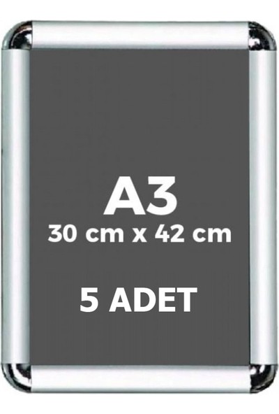 Fitfiyat A3 Rondo Köşe Çerçeve Plastik 29 x 42 cm 5 Adet