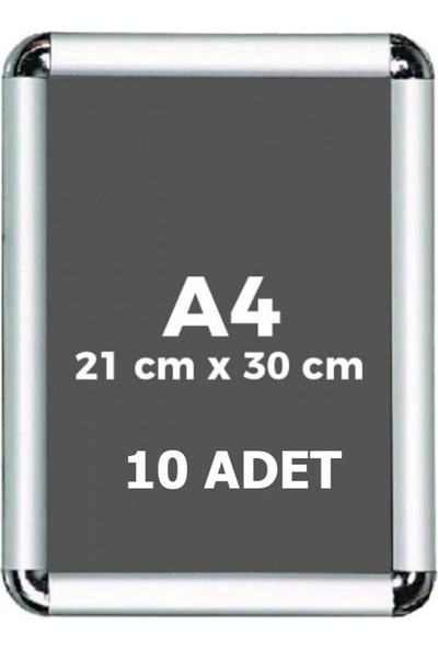 Fitfiyat A4 Açılır Kapanır Tak Çıkar Alüminyum Rondo Köşe 21 x 30 cm 10 Adet