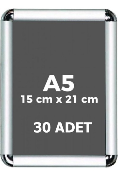 Fitfiyat A5 Açılır Kapanır Alüminyum Rondo Köşe Çerçeve 15 x 21 cm 30 Adet