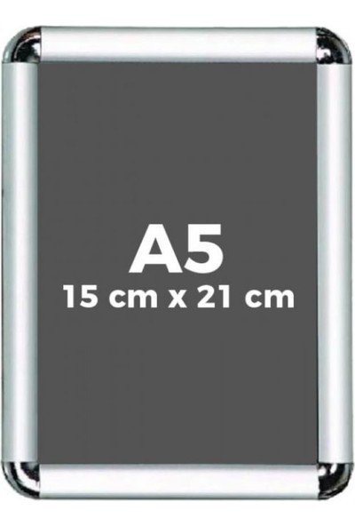 Fitfiyat A5 Açılır Kapanır Tak Çıkar Alüminyum Rondo Köşe Çerçeve 15 x 21 cm