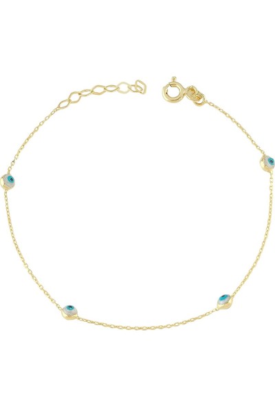 Altın Nazar Boncuğu Tasarım Bileklik