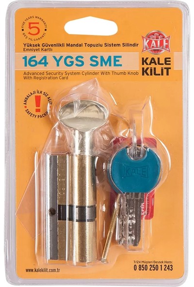 Kale Yüksek Güvenlikli Mandallı Silindir Sarı 164 Ygs Sme