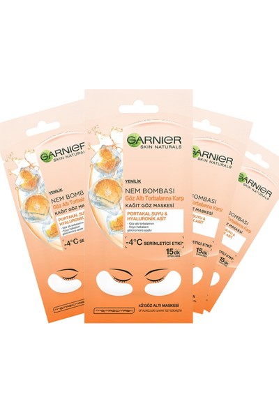 Garnier Kağıt Göz Maskesi Portakal Suyu X4