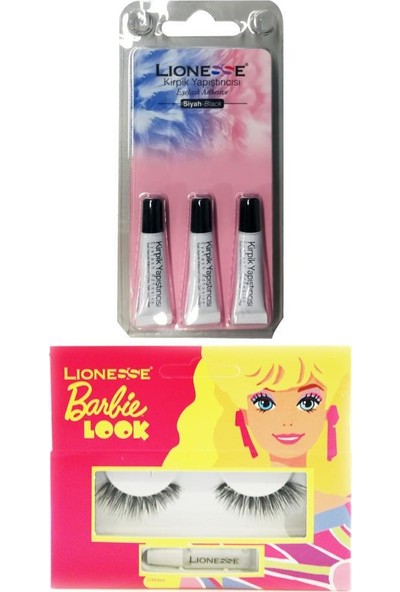 Lionesse Barbie Takma Kirpik 028+ÜÇLÜ Kirpik Yapıştırıcısı Waterproof- Siyah 1 G Lionesse Barbie Takma Kirpik 028+ÜÇLÜ Kirpik Yapıştırıcısı Waterproof- Siyah 1 G