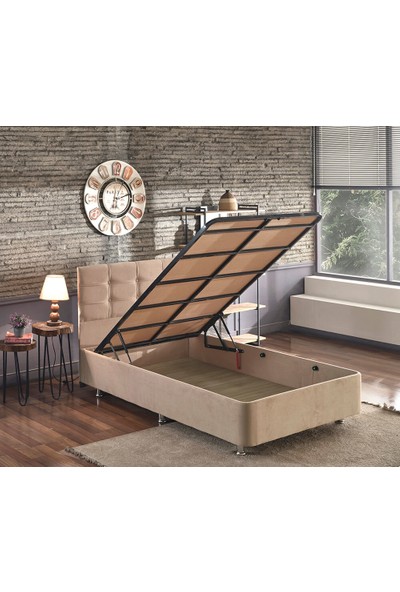 Niron Polo Baza ve Başlık Seti 120x200 cm Tek Kişilik Sütlü Kahve Metal Profil Baza ve Başlığı Soho Kumaş Niron Polo Baza ve Başlık Seti 120x200 cm Tek Kişilik Sütlü Kahve Metal Profil Baza ve Başlığı Soho Kumaş