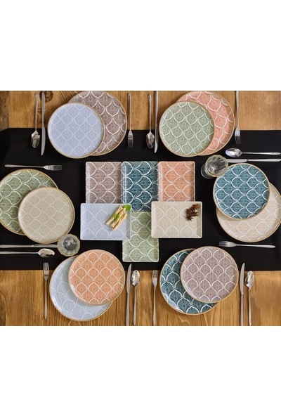 Porland Aicha 18 Parça 6 Kişilik Porselen YemekTakımı