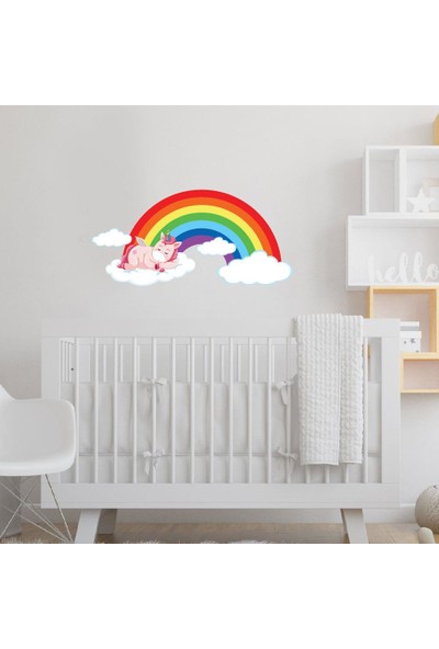 Dijitalya Tek Boynuzlu At Gök Kuşağı Çocuk Odası Duvar Sticker Dijitalya Tek Boynuzlu At Gök Kuşağı Çocuk Odası Duvar Sticker