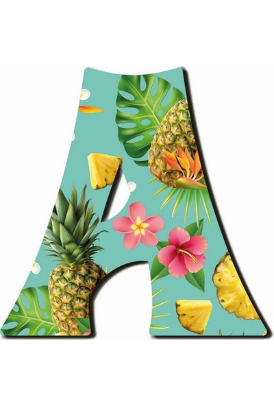 Wuw A Harfli Tropikal Meyve Desenli Magnet