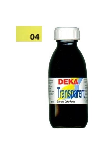 Deka Transparent Cam Boyası 125 ml 02-04 Zitron Açık Sarı Deka Transparent Cam Boyası 125 ml 02-04 Zitron Açık Sarı