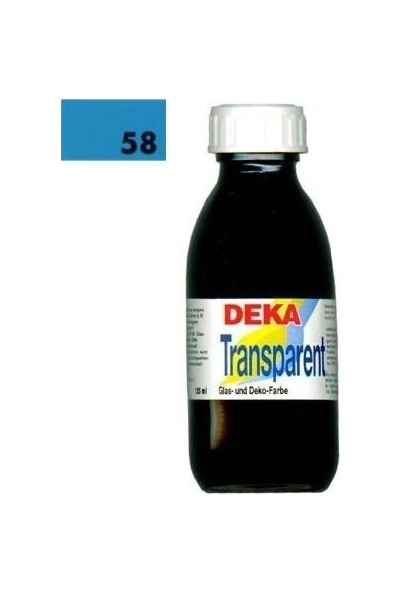 Deka Transparent Cam Boyası 125 ml 02-58 Türkis Turkuaz Deka Transparent Cam Boyası 125 ml 02-58 Türkis Turkuaz