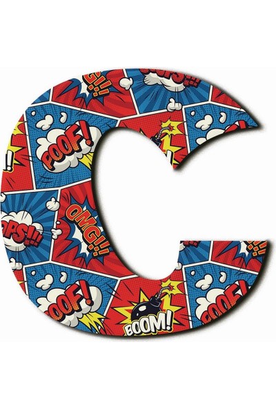 Wuw C Harfli Pop Art Desenli Magnet Wuw C Harfli Pop Art Desenli Magnet