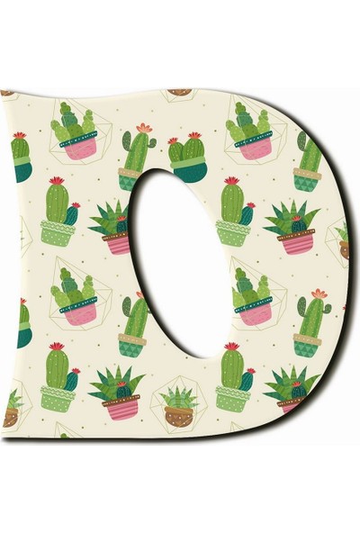 Wuw D Harfli Kaktüs Desenli Magnet Wuw D Harfli Kaktüs Desenli Magnet