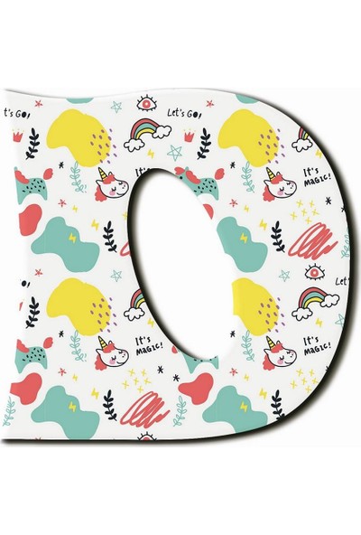 Wuw D Harfli Unicorn Desenli Magnet