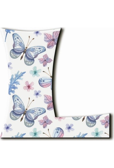 Wuw Wuw L Harfli Kelebek Desenli Magnet