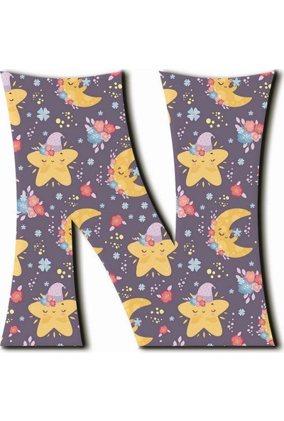 Wuw N Harfli Ay ve Yıldız Gece Desenli Magnet Wuw N Harfli Ay ve Yıldız Gece Desenli Magnet