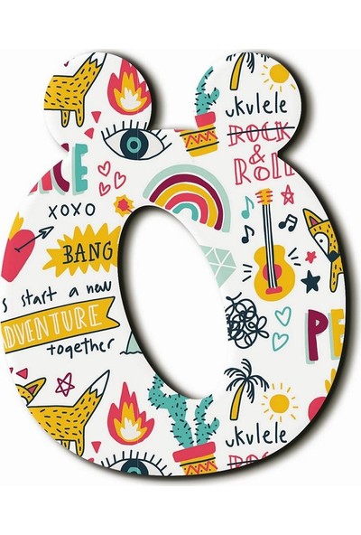 Wuw Wuw Ö Harfli Rock And Roll Desenli Magnet