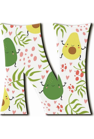 Wuw Wuw N Harfli Avakado Desenli Magnet