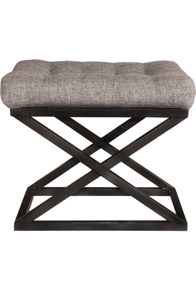 Evodeko Siyah Çapraz Ayaklı Antrasit Puf
