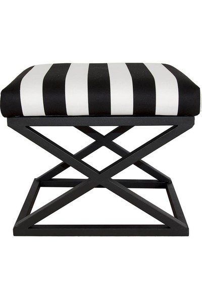 Evodeko Siyah Çapraz Ayaklı Zebra Puf