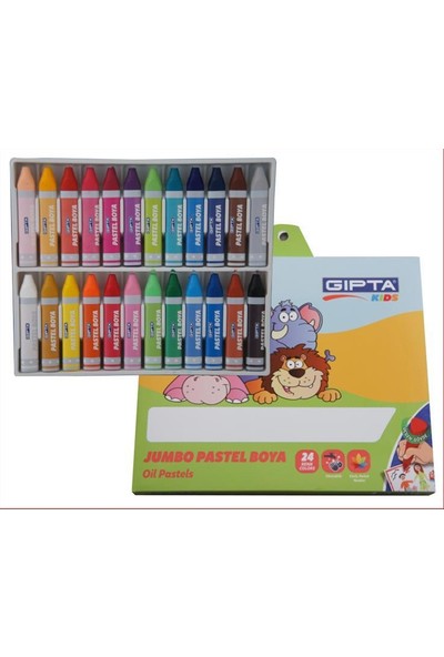 Gıpta Jumbo Yıkanabilir Pastel Boya 14 mm 24 Renk