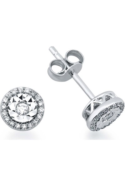 Bilezikci Favori 0,13 Karat Pırlantalı Tektaş Küpe