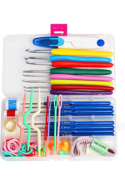 İşkur Makina El Örgü Yün Örgü Tığ Seti 57 Parça Croshet El Iğne