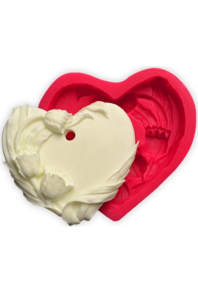 Cesil Askılıklı Laleli Kalp Silikon Sabun & Kokulu Taş Kalıbı Cesil Askılıklı Laleli Kalp Silikon Sabun & Kokulu Taş Kalıbı