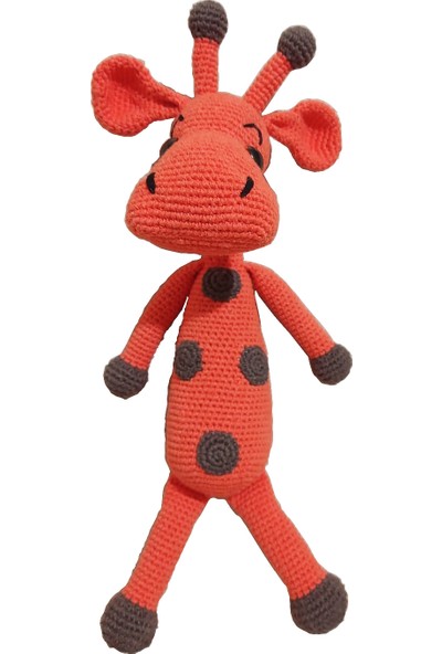 Göznuru Atölyesi Uyku Arkadaşı Amigurumi Oyuncak Turuncu Zürafa