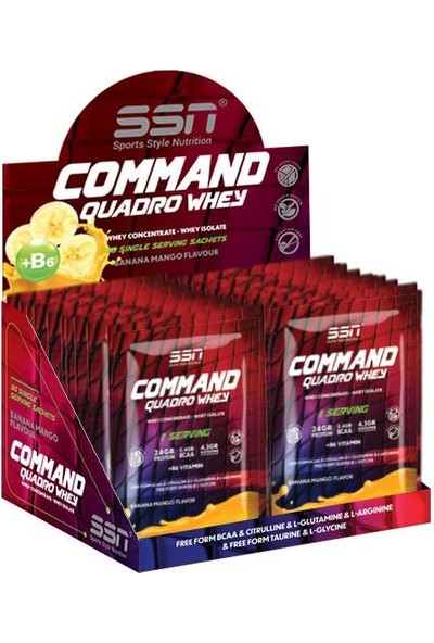 Ssn Command Quadro Whey 30 gr x 30 Sachets 900 gr Muz Mango