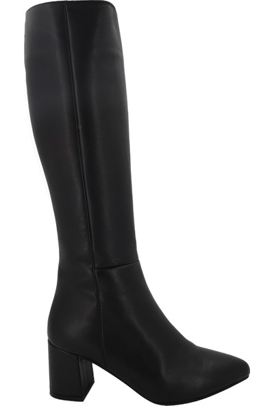 Hobby Siyah Hakiki Deri Kadın Topuklu Çizme LP0404