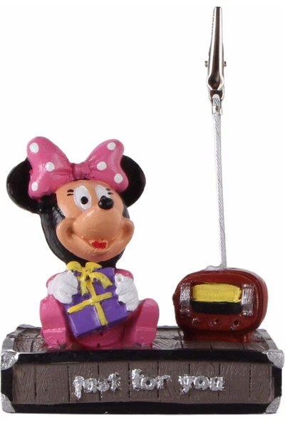 Hediyekanalı Minnie Mouse Puantiye Tasarımlı Biblo Notluk Pembe