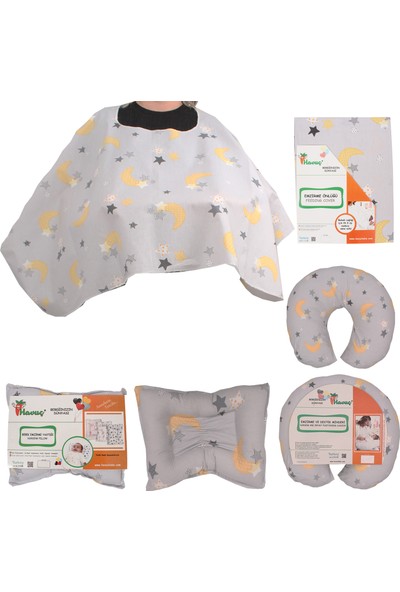 Havuç MY308 Minder + Yastık + Önlük 3'lü Emzirme Seti