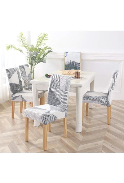 Avral Home Desenli Sandalye Kılıfı Likralı Lastikli 6 Adet Gri Çizgili Avral Home Desenli Sandalye Kılıfı Likralı Lastikli 6 Adet Gri Çizgili