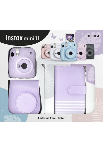 Fujifilm Instax Mini 11 Laporta Albümlü Lila Kit